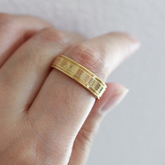 Accessories | Gold Roman Numeral Style Ring Stainless Steel High ...